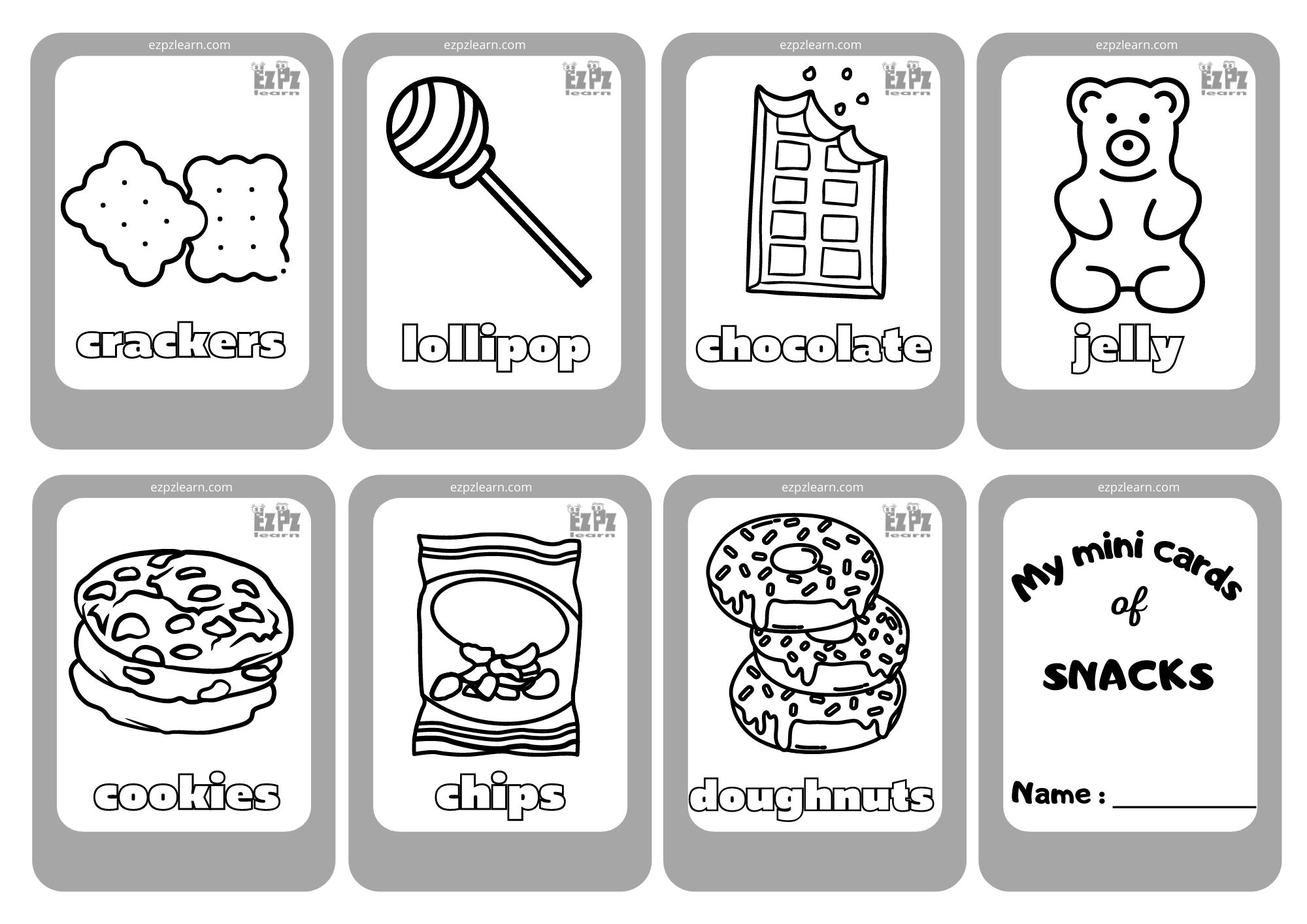 Snacks Desserts - Ezpzlearn.com