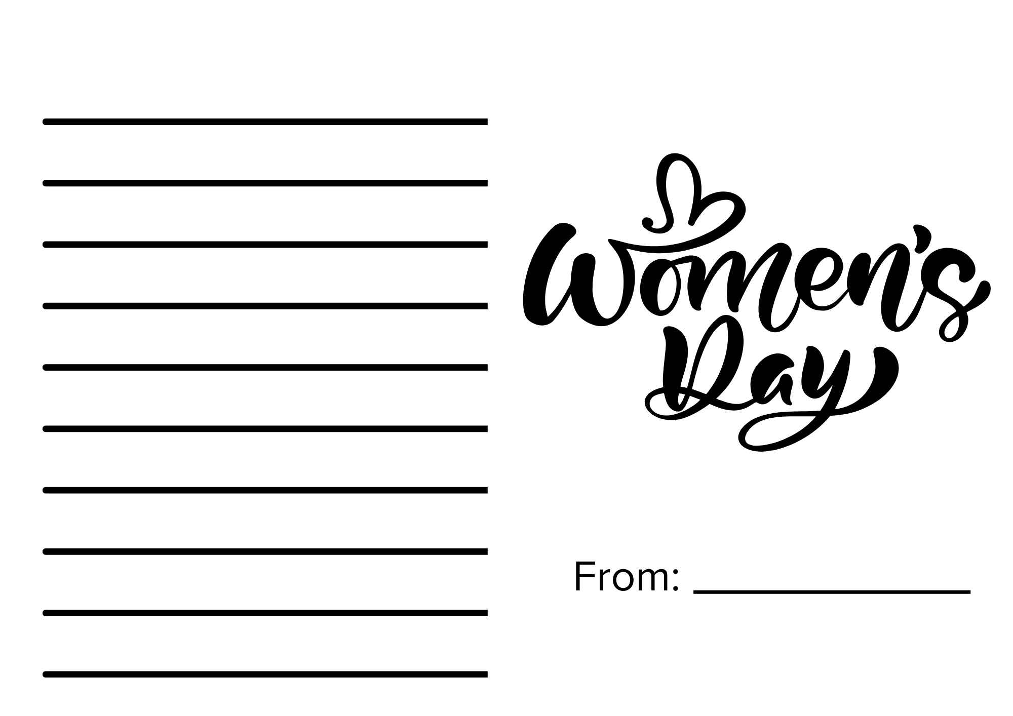 International Women's Day Card for Writing pdf - Ezpzlearn.com