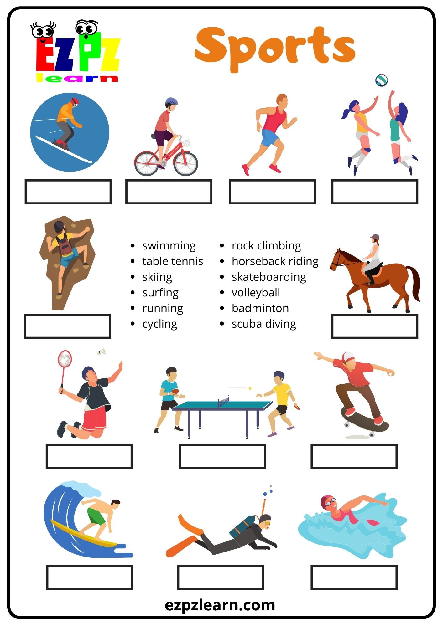 Sports - Ezpzlearn.com